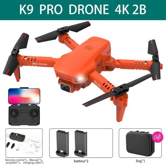 4K 2B - Mini Drone K9 Pro avec caméra Hd 4k, Quadcopte Rc professionnel ...