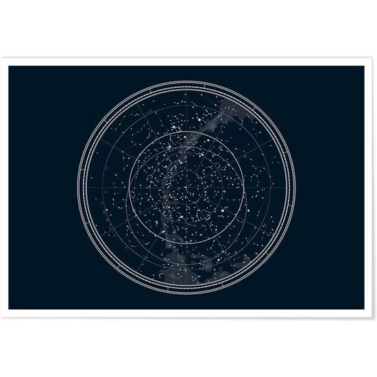 Poster Carte Des Étoiles 30X21 Cm - Imprimée Sur Poster De Grande ...