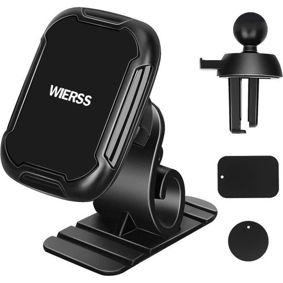 Support Telephone Voiture Magnetique, 2 in 1 Aimanté Porte Téléphone ...