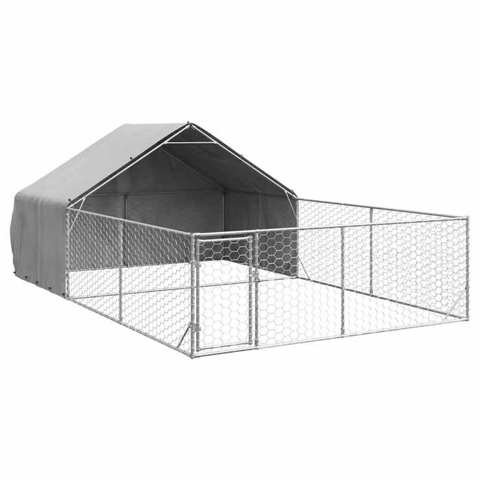 ANIMAL® Moderne Niche d'extérieur pour chien enclos 6x3x1,9 m acier ...