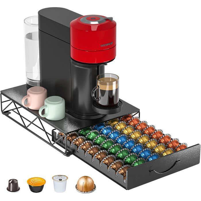 Support Métal Capsules Nespresso Vertuo - Rangement 50 Capsules ...
