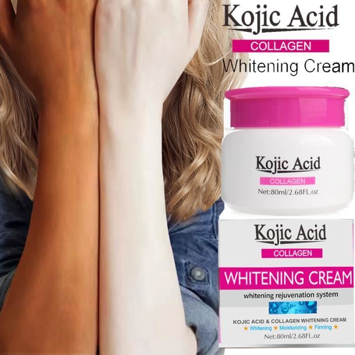 Crème d'acide kojique - Kojic-Crème blanchissante au collagène à l'acide, éclaircissante pour la ...
