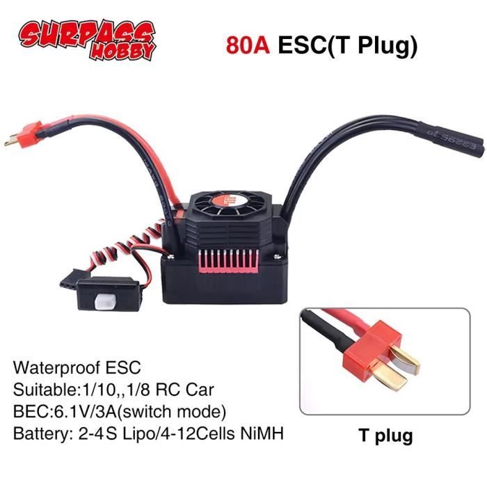 Plug 80A T - Prise T ESC étanche pour moteur sans balais RC, BBY KK ...