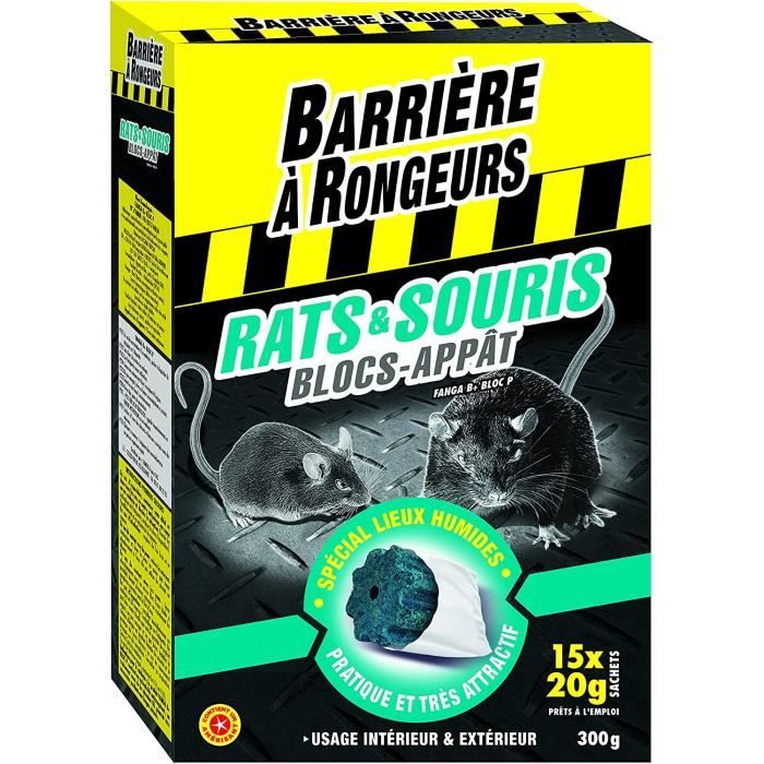 AJW-Blocs-Appât contre l'invasion des Rats & Souris Prêt à l'emploi 15 ...
