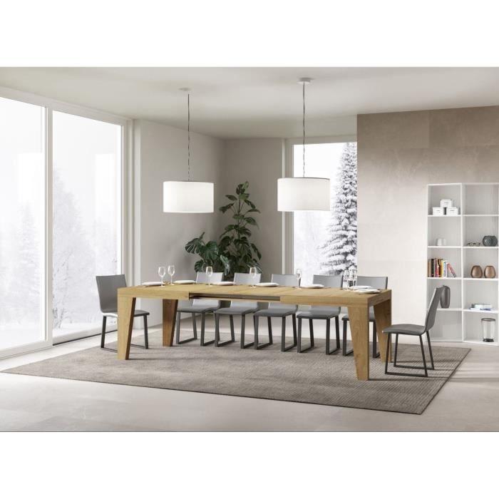 Table rectangulaire extensible 6 à 12 personnes L 160 à 264 cm bois ...