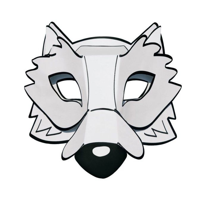 Masque enfant 3D carte forte loup à colorier et à monter - Cdiscount ...