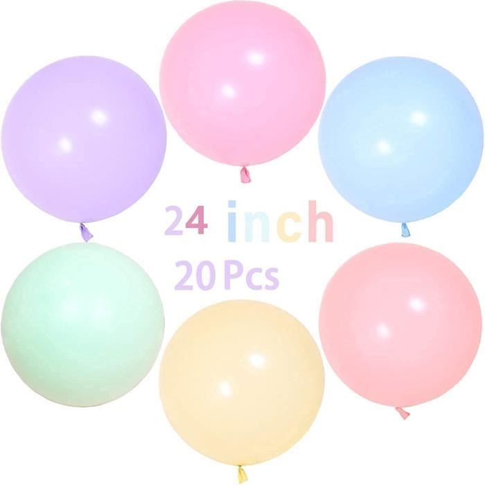 20 X Ballon Géant Gonflable, Grand Ballon Multicolore 60Cm,Latex 24 ...