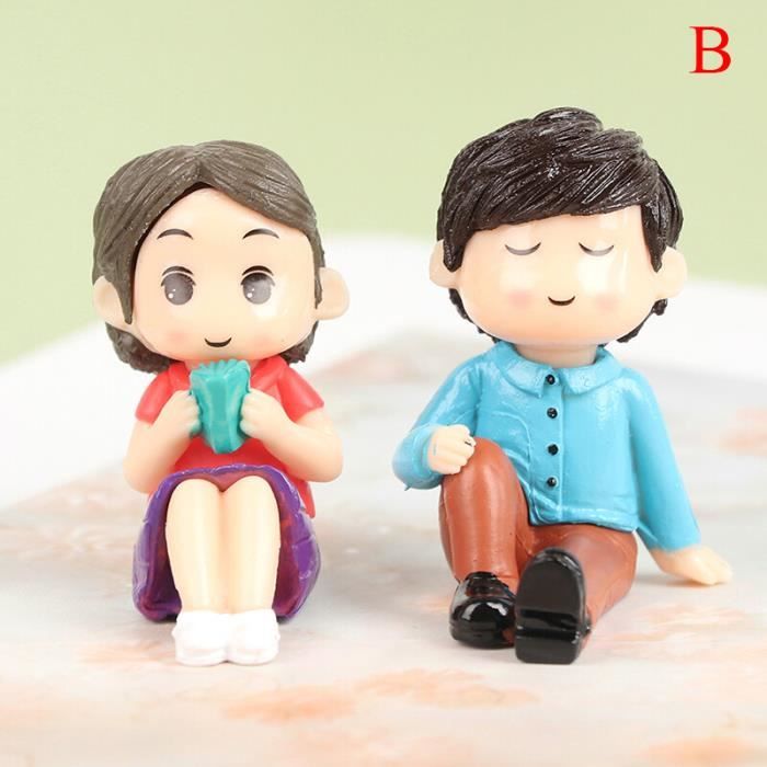 Statuette,Mini Figurines de Couple pour garçons et filles,décoration de ...