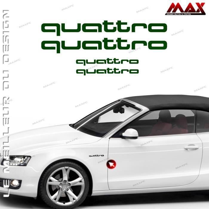 4 Stickers QUATTRO – VERT EMERAUDE – 200-100mm AUDI A1 A3 A4 A5 A6 Q3 ...