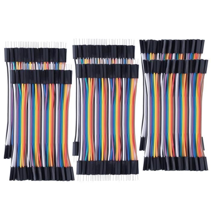 10CM 240PCS Breadboard Jumper Wires Dupont Câble Kit Mâle vers Femelle ...