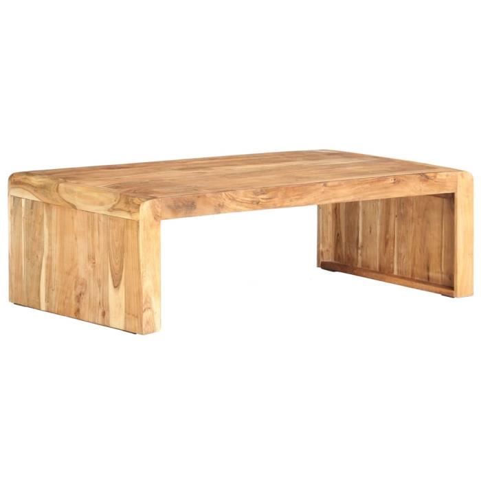 TAM Table basse 110x63x35 cm Bois d'acacia massif 85816 - Cdiscount Maison
