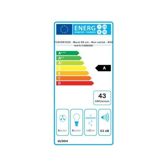 Hotte decorative murale Fusion 1420, 85 cm , 800 m3/h - Cdiscount ...