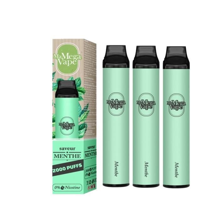 LOT DE 3 PUFFS MA MEGA VAPE 2000 PUFFS EN 0MG MENTHE - Cdiscount Au ...