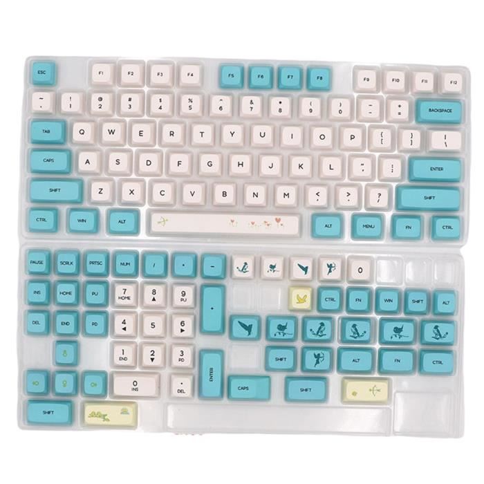 129 touches de clavier mécanique de jeu pour PC 104 touches de base et ...