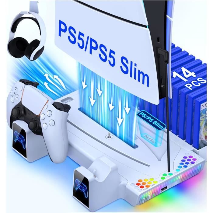 Ps5 Support Pour Console Ps5 Slim Avec Ventilateur De Refroidissement À ...
