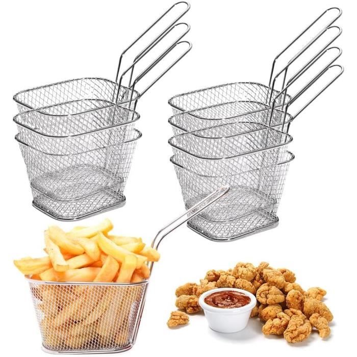 8 Panier Friteuse,Mini Paniers À Frites En Acier Inoxydable Panier Pour ...