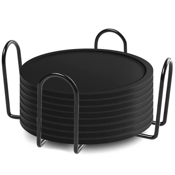 Sous-Verres Ensemble de 8 Sous-Verres en Silicone Sous-Verres Ronds en ...