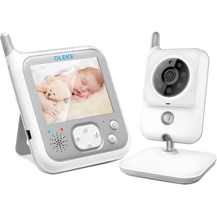 OLEKE Moniteur Bébé Rechargeable 3.2" LED Ecran Vidéo pour Bébé avec ...