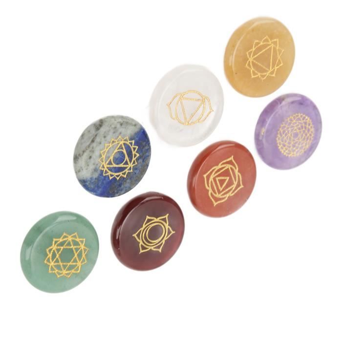 Tbest cristaux de chakra Chakra Stones Naturel Semi Précieuse Pierre Yoga Pierre Chakra Pierre ...
