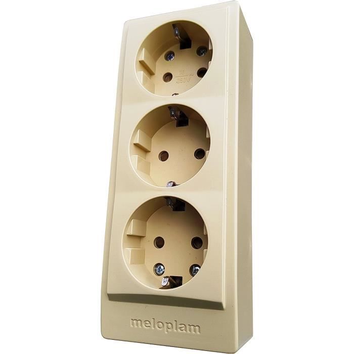 Multiprise 3 Prises En Saillie - Montage En Saillie Sur Table-Mur ...