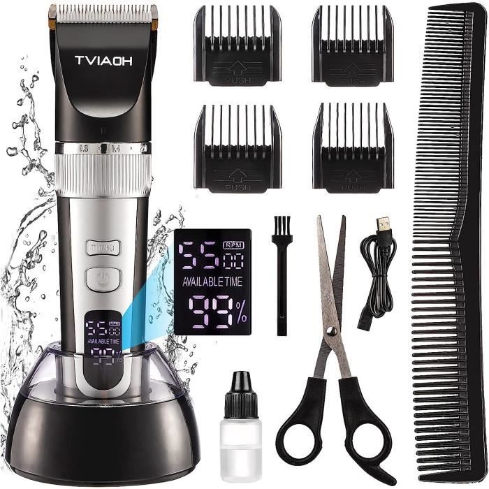 Tondeuse À Cheveux Professionnelle Sans Fil Avec Lame En Céramique ...