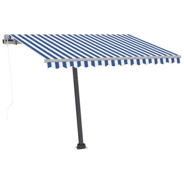 TIP - Stores extérieurs - Auvent automatique sur pied 350x250 cm Bleu ...