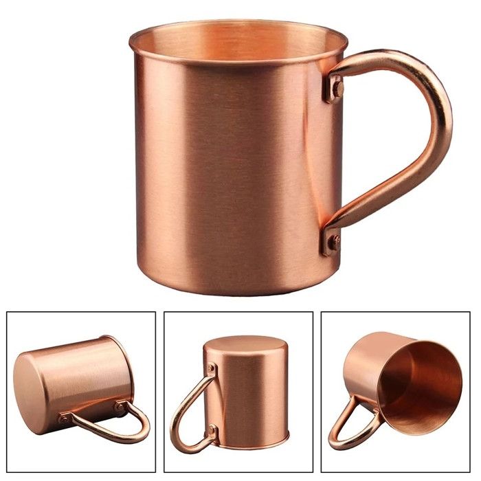 Mug en cuivre pur 450 ml, design élégant, doré, 8 x 8 x 9 cm ...