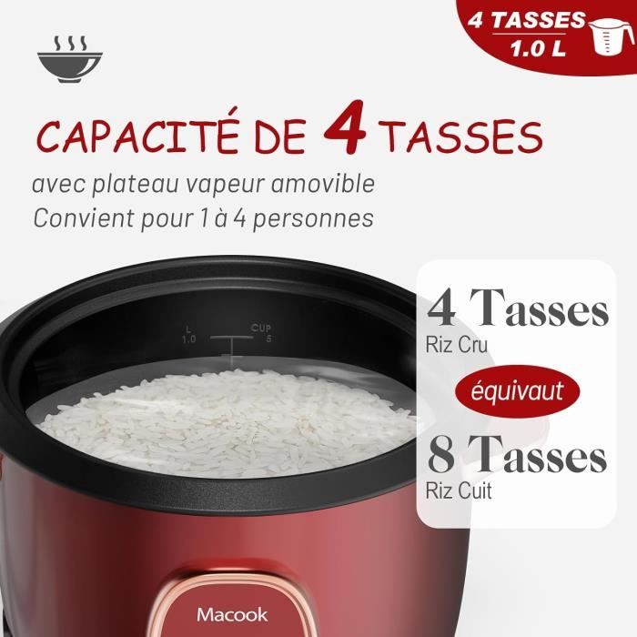 Mini Cuiseur À Riz, Maintien Au Chaud Auto (4 Tasses, 1,0 Litre ...
