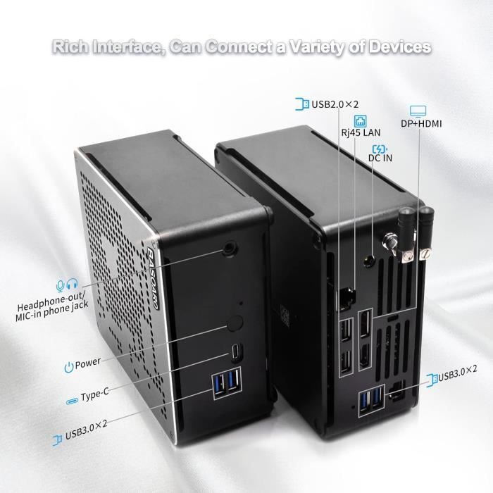 Mini Pc De Bureau, Micro Ordinateur De Bureau Core I7 10750H, 32G Ram ...