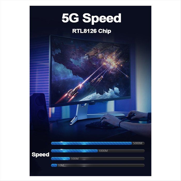 Carte Réseau 5G PCI-E Vers RJ45 RTL8126 1000/5000 Mbps, Adaptateur ...