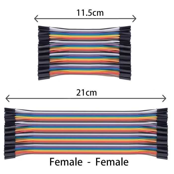 10CM 240PCS Breadboard Jumper Wires Dupont Câble Kit Mâle vers Femelle ...