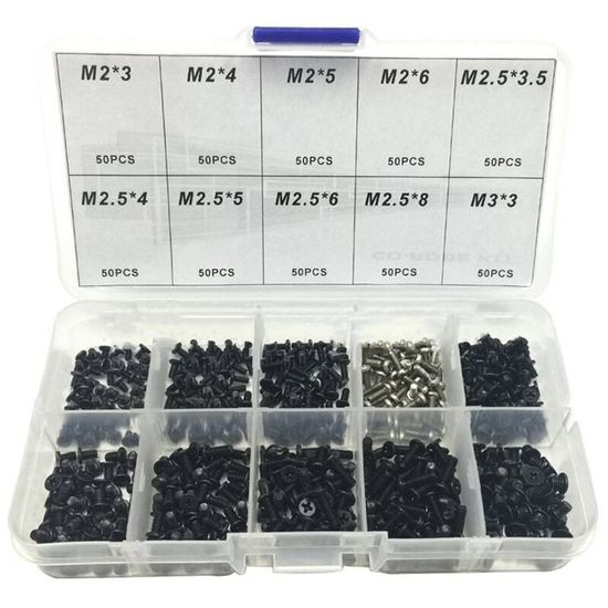 500 PiCes SRies de Remplacement de Vis Universel pour Ordinateur Portable M2 M25 M3 pour PZCC ...