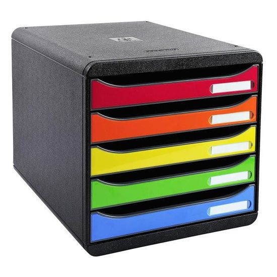 EXACOMPTA 3097298D - BIG-BOX PLUS Iderama 5 tiroirs - Noir/arlequin ...