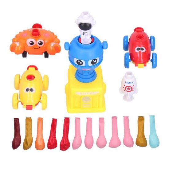 Garosa voiture de ballon à inertie Inertie Air Power Balloon Car Balloon Launcher Tower Toy ...