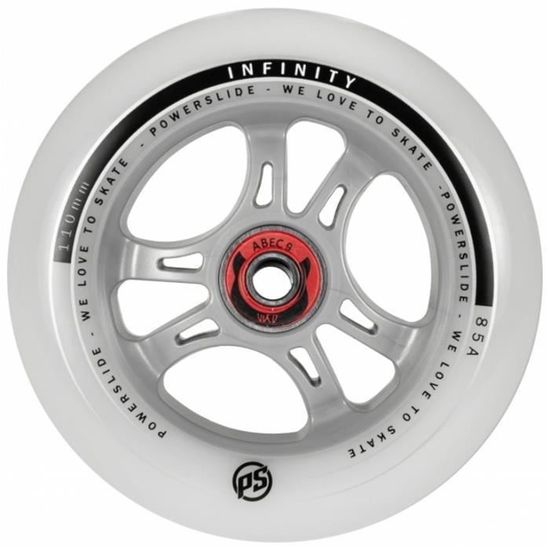 Roue roller POWERSLIDE Infinity RTR ABEC9/Spacer (à l´unité) 110 Blanc ...