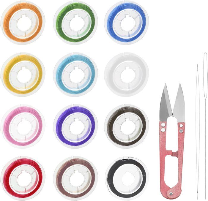 ELASTIQUE - CORDON-12 Bobines De Bande élastique Pour Bracelets 0.7 Mm ...