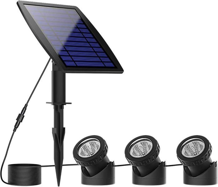 Lampe Solaires Projecteur Pond, Imperméable Solaire Underwater Sécurité Veilleuse Submersible ...