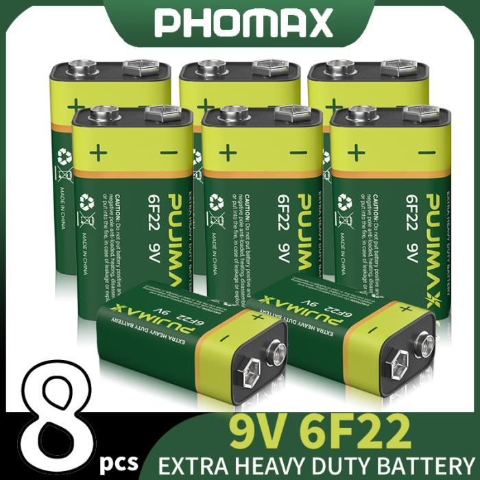 9V-PHOMAX Pile carrée en carbone et zinc pour jouet télécommandé, pile ...