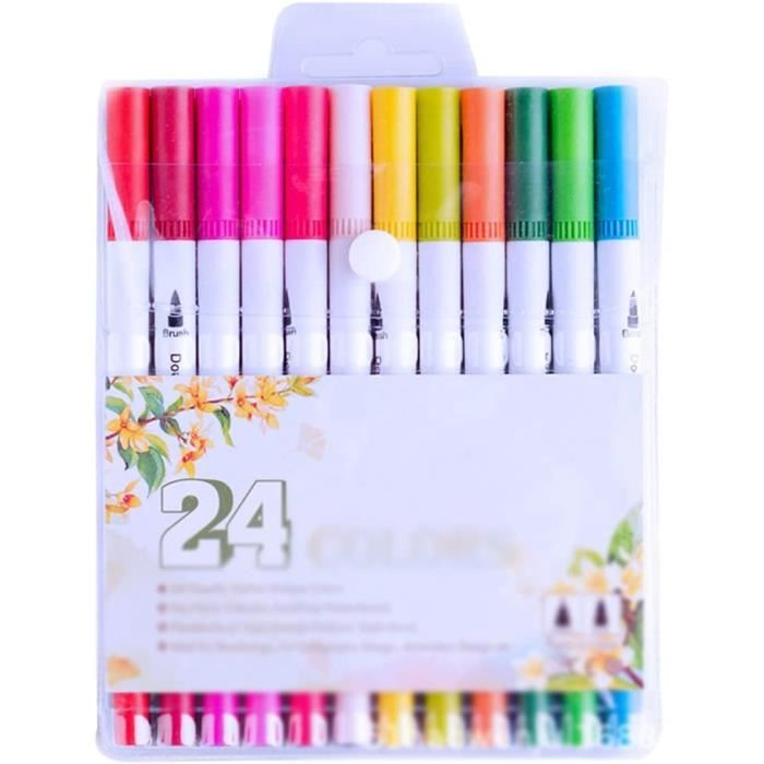 Feutres Coloriage Stylos Pinceaux À Double Pointe, Stylos Multicolores ...