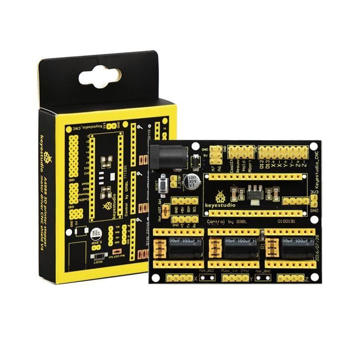 Kit CNC - Keyestudio - Shield CNC v4 - 3 drivers A4988 - 1 Arduino Nano - Facile à utiliser ...