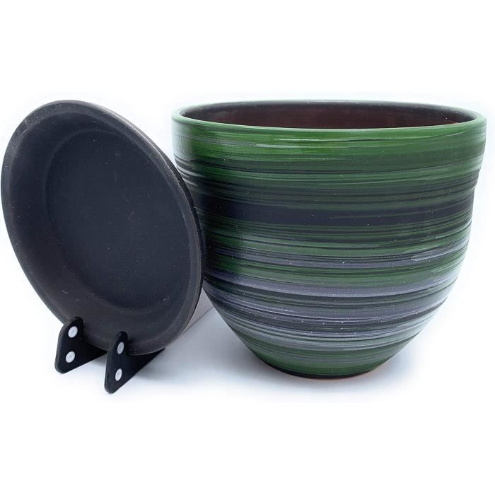 Galla Pot De Fleurs En Céramique Émaillée Avec Soucoupe, Céramique ...