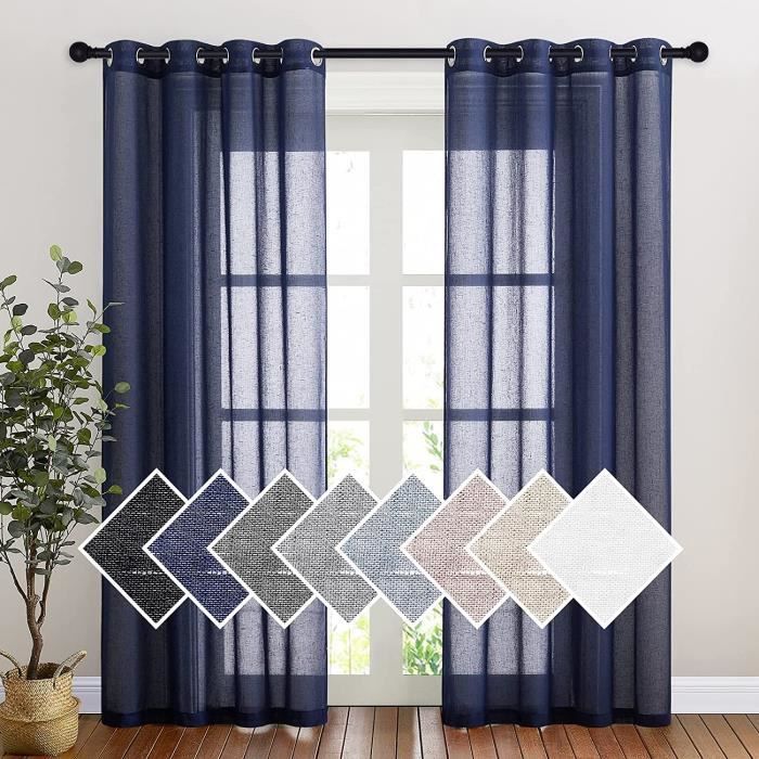 AJW-Double Rideaux Voilages Rideau de Fenêtre Décoration pour Maison ...