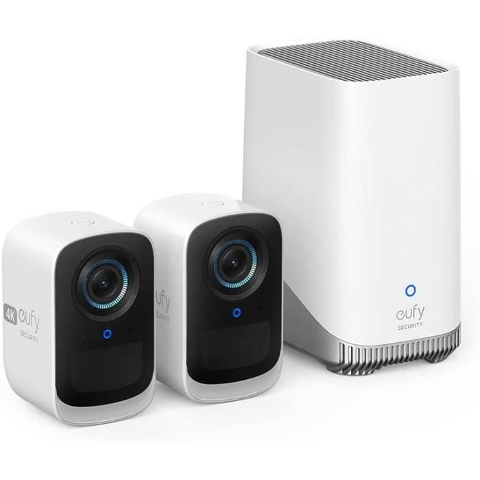 Cam 3C 2-Cams Kit, Caméra de Surveillance Extérieur sans Fil 4K avec ...