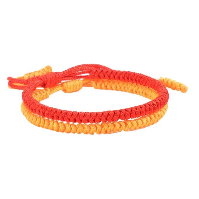 Bracelet tressé en corde fait à la main ensemble de 2 pièces couleur ...