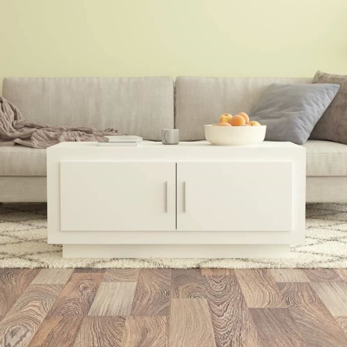 Lisa Table basse Blanc 102x50x45 cm Bois d'ingénierie AB811808 84399 ...