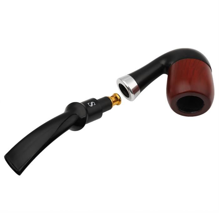 Pipe à tabac Pipe à fumer en bois durable Cigarette à tabac Filtre à ...