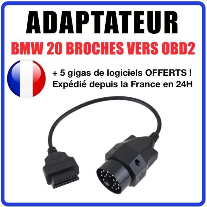 ADAPTATEUR 20 BROCHES VERS OBD2 POUR BMW E30 E34 E36 E46 E39 ...