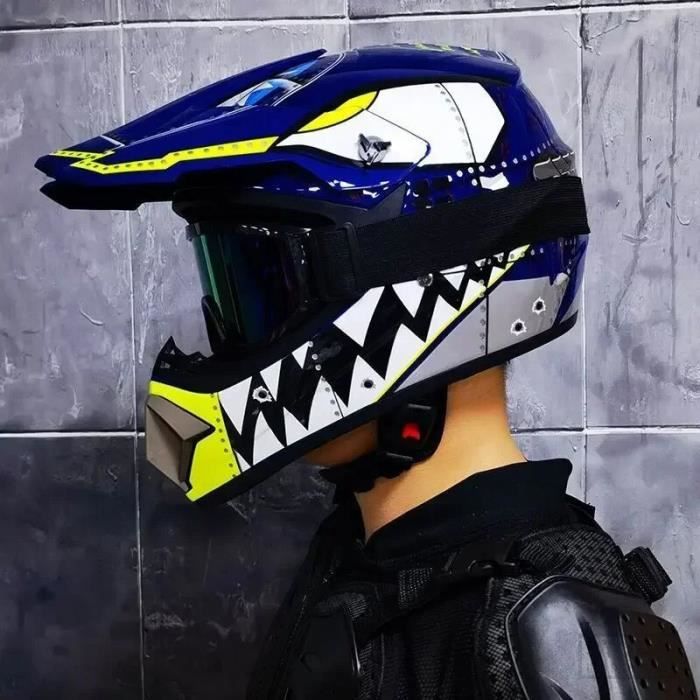 Casque de moto professionnel tout-terrain pour enfants,casque de vélo ...