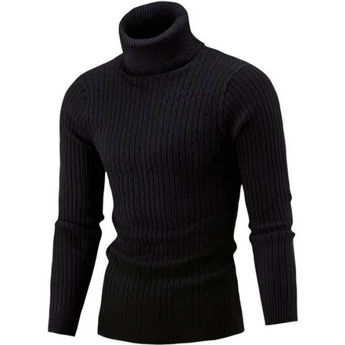Pull à col roulé pour homme - Automne/hiver - Pull chaud en tricot pour ...