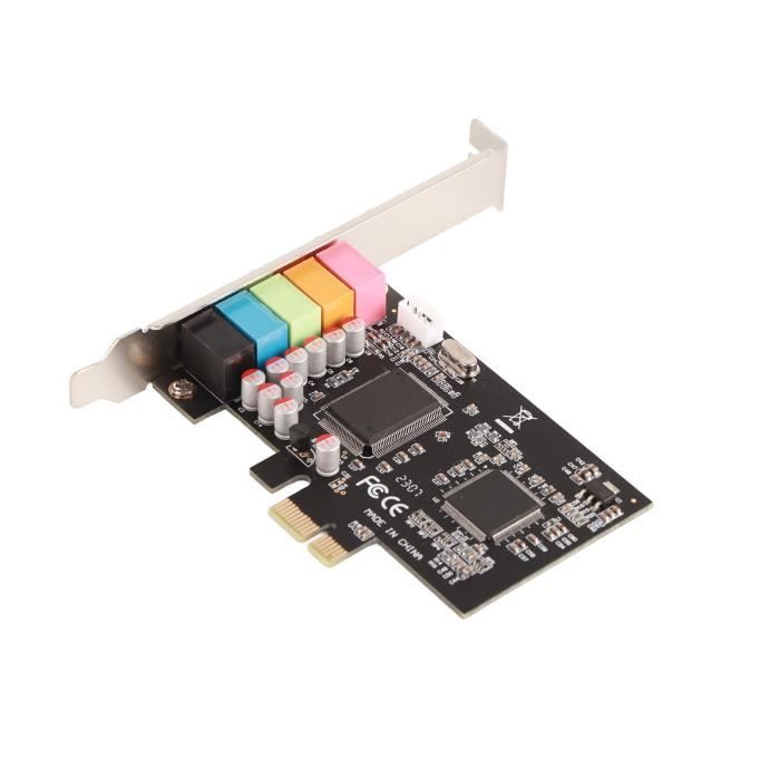 Carte Son PCI-E - QIILU - 6 Canaux - Compatible DirectSound 3D - Élimination du bruit - Pour PC ...
